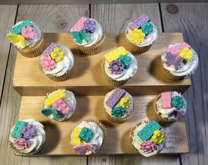 Girly Edible Building Blocks With Butterflies and Flowers, Mini Cupcake ...