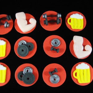 Edible Muscle Man Cupcake Toppers, Fondant Cupcake Toppers, Mens Party ...