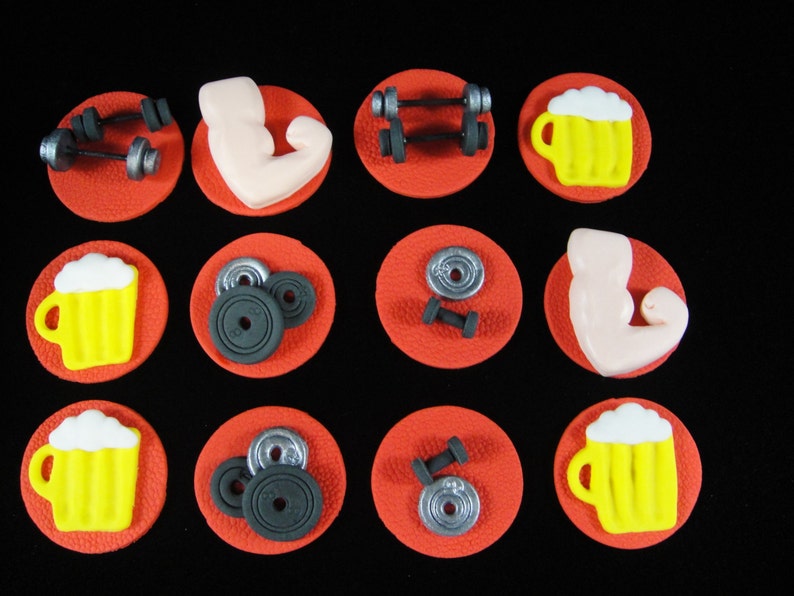 Edible Muscle Man Cupcake Toppers Fondant Cupcake Toppers - Etsy