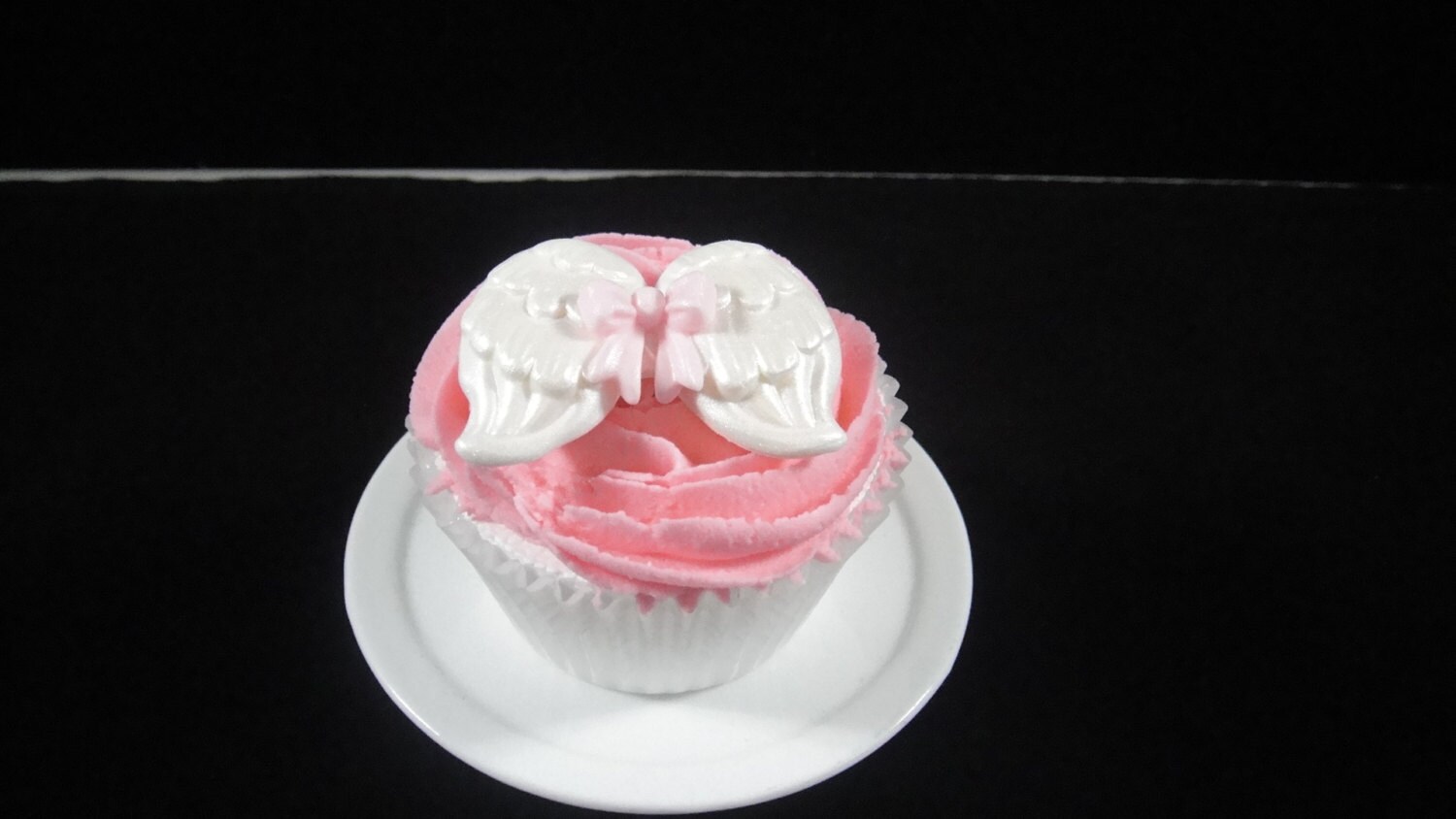 Angel Wings With Light Pink Bows Fondant Cupcake Toppers - Etsy