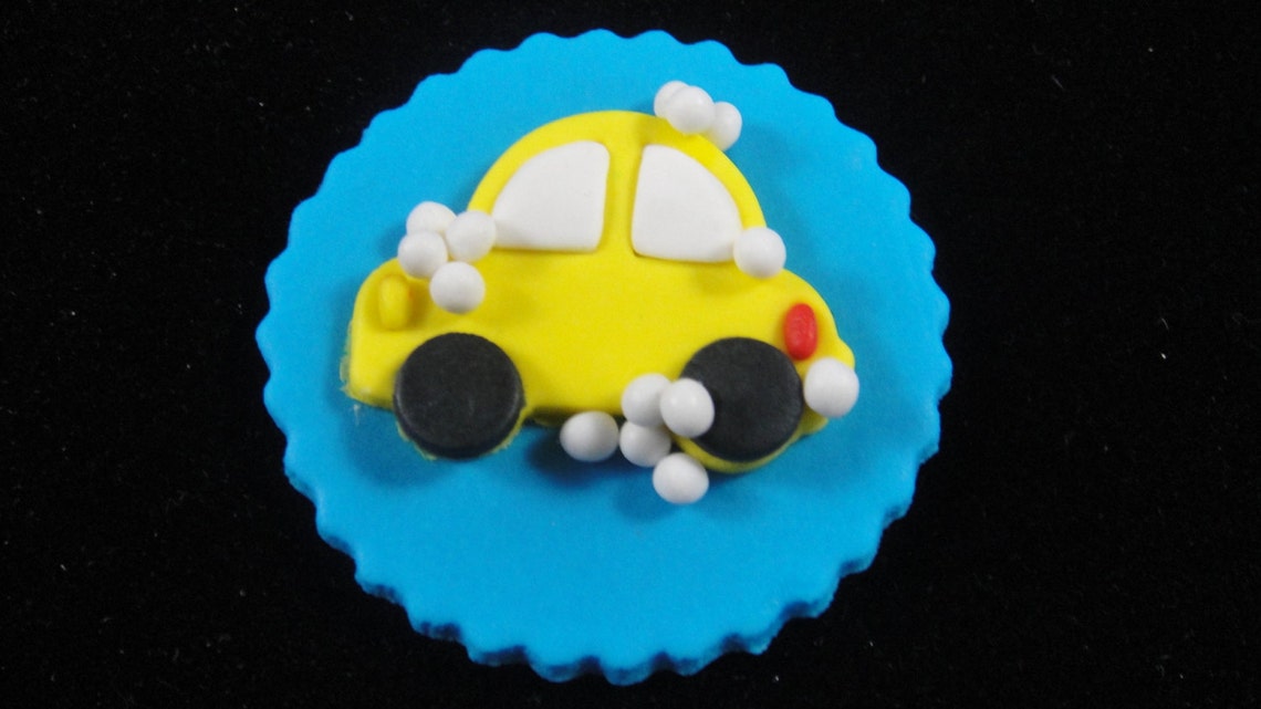Car Wash Cars Fondant Cupcake Toppers | Etsy