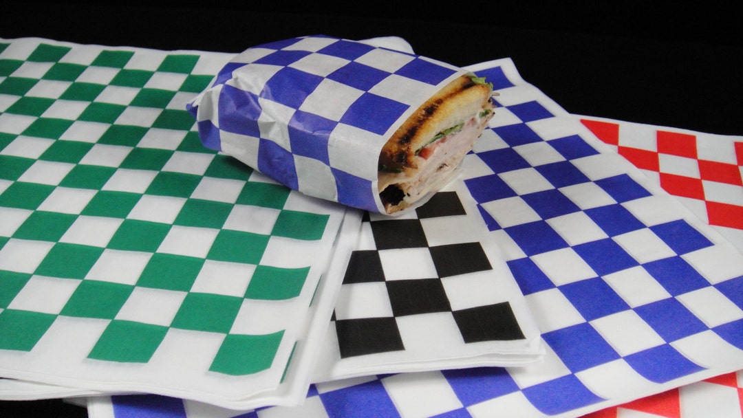 Premium Grease Resistant Paper Food Wrap, Check Paper Basket Liner ...