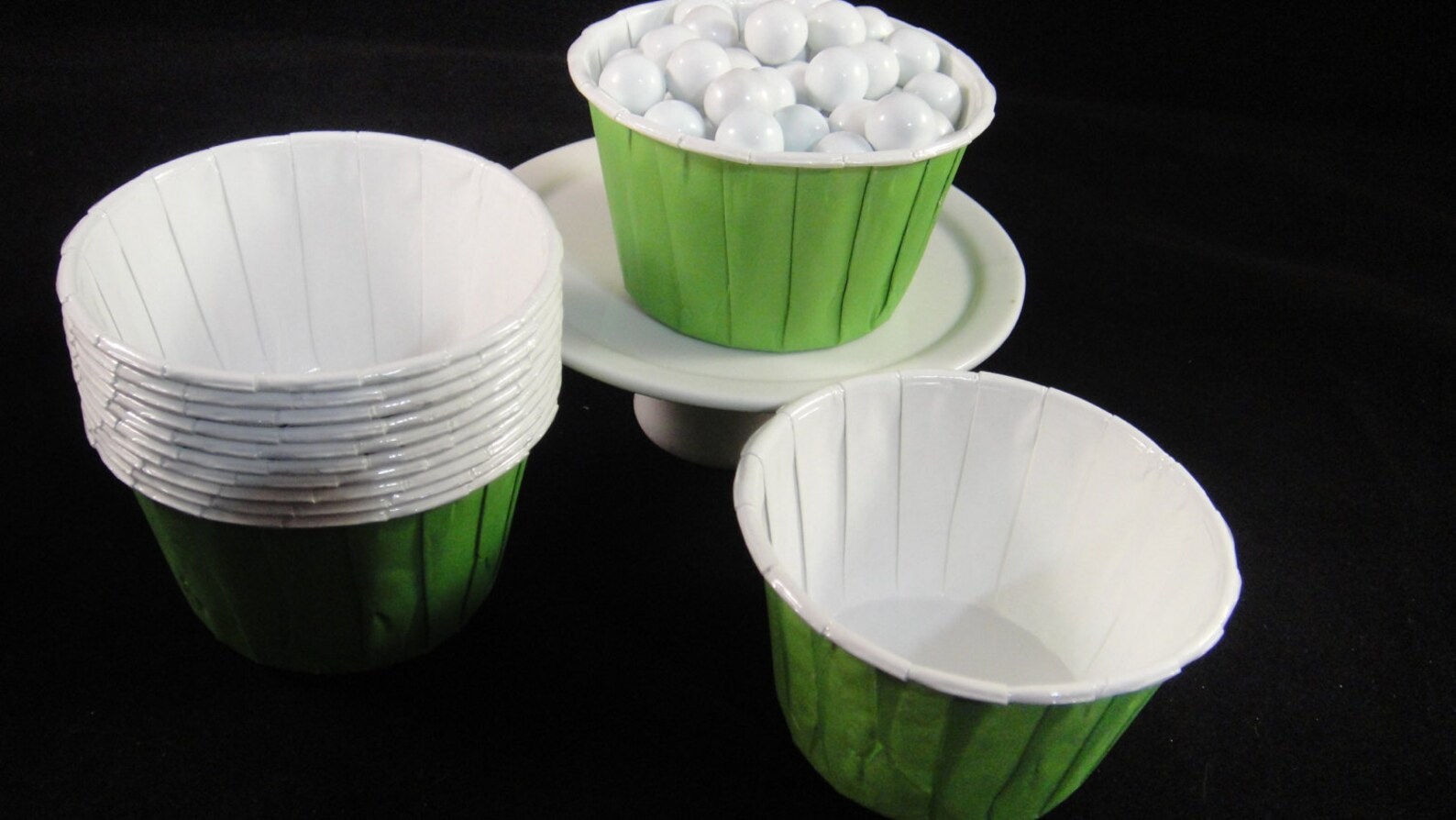 Green Baking Cups, Candy Cups, Dip Cups, Nut Cups, Weddings, Party Cups ...