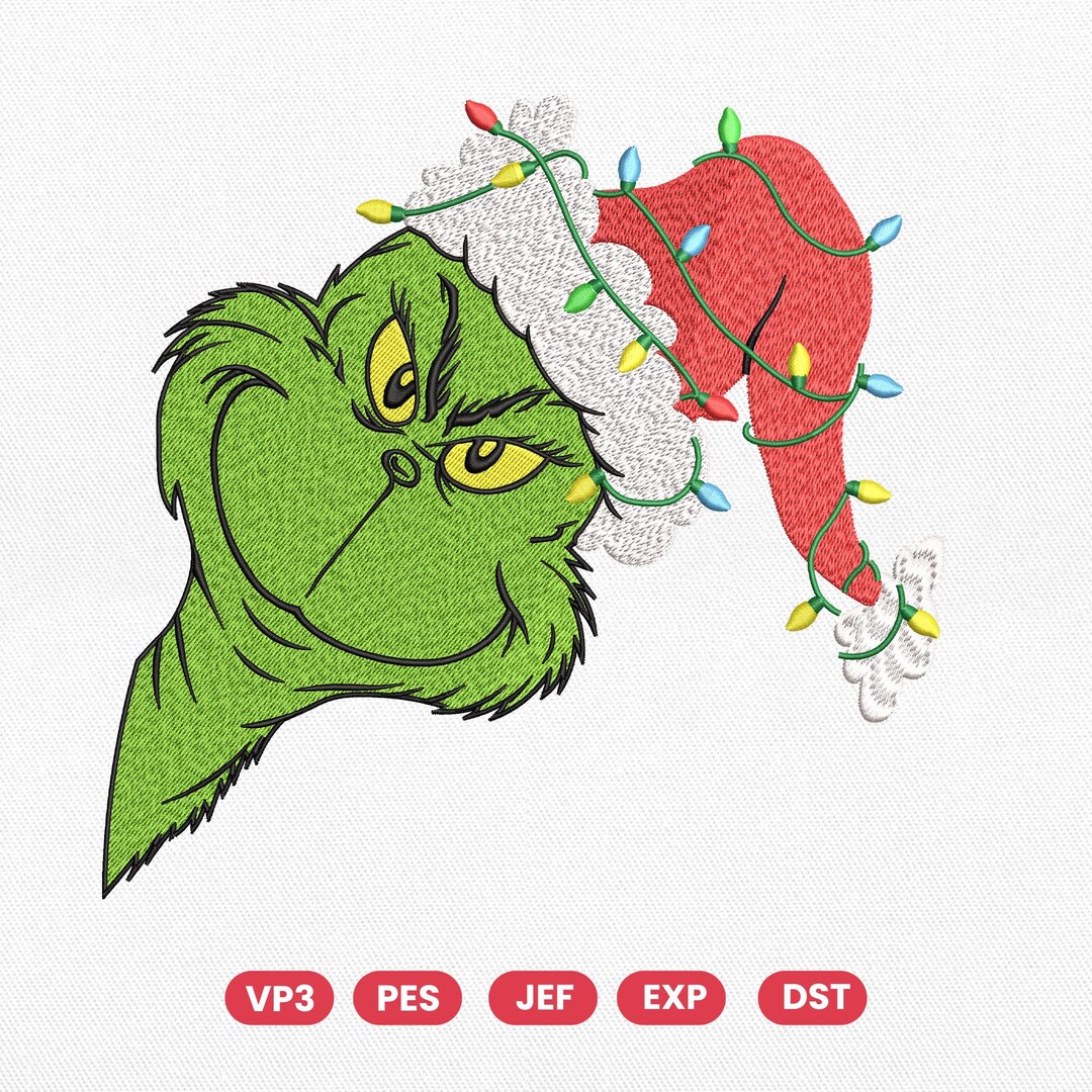 Christmas Grinch Embroidery Design, Santa Grinch Embroidery File, Funny ...