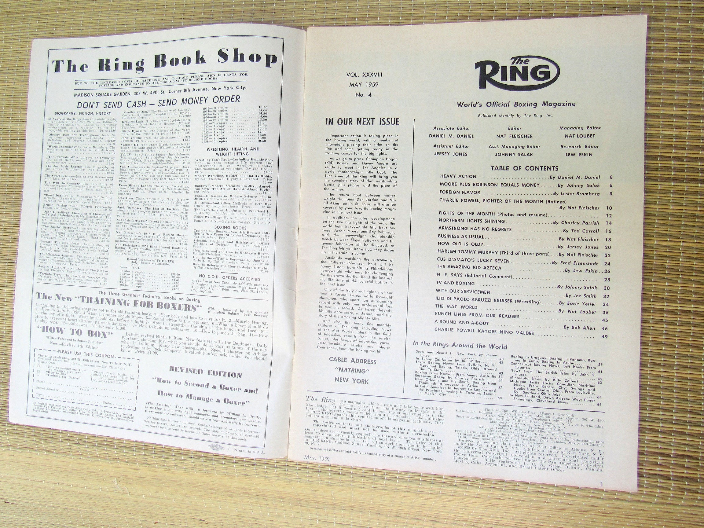 Vintage Sports Magazine, THE RING Boxing Magazine, Denny Moyer, Paul ...