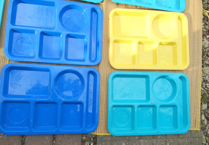 Vintage 80s 90s Cafeteria Trays Divided TV Tray Lunch Room - Etsy