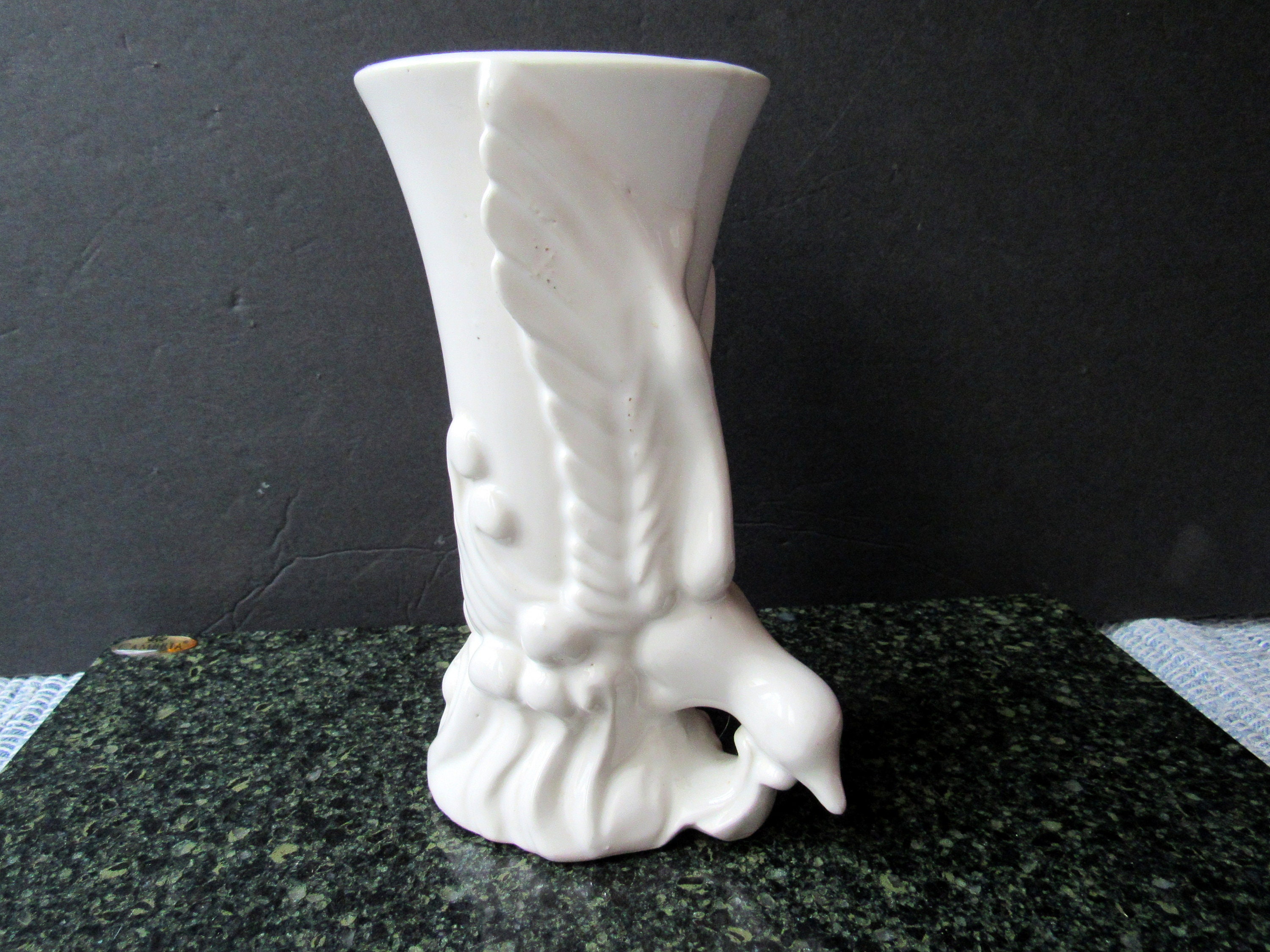 Vintage Morton Pottery, White Bird Vase, Seagull in the Surf, Early 40 ...