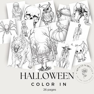 Halloween Kids Coloring Book Printable Mix and Match Pages Activity for ...