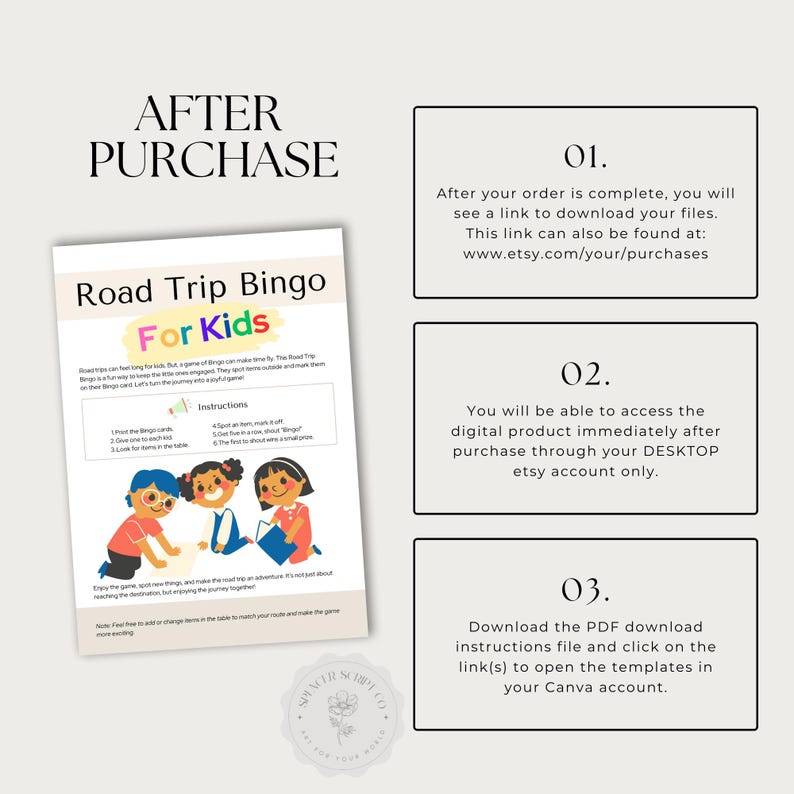 Road Trip Bingo for Kids Printable Travel Game Fun Car Activity Family ...