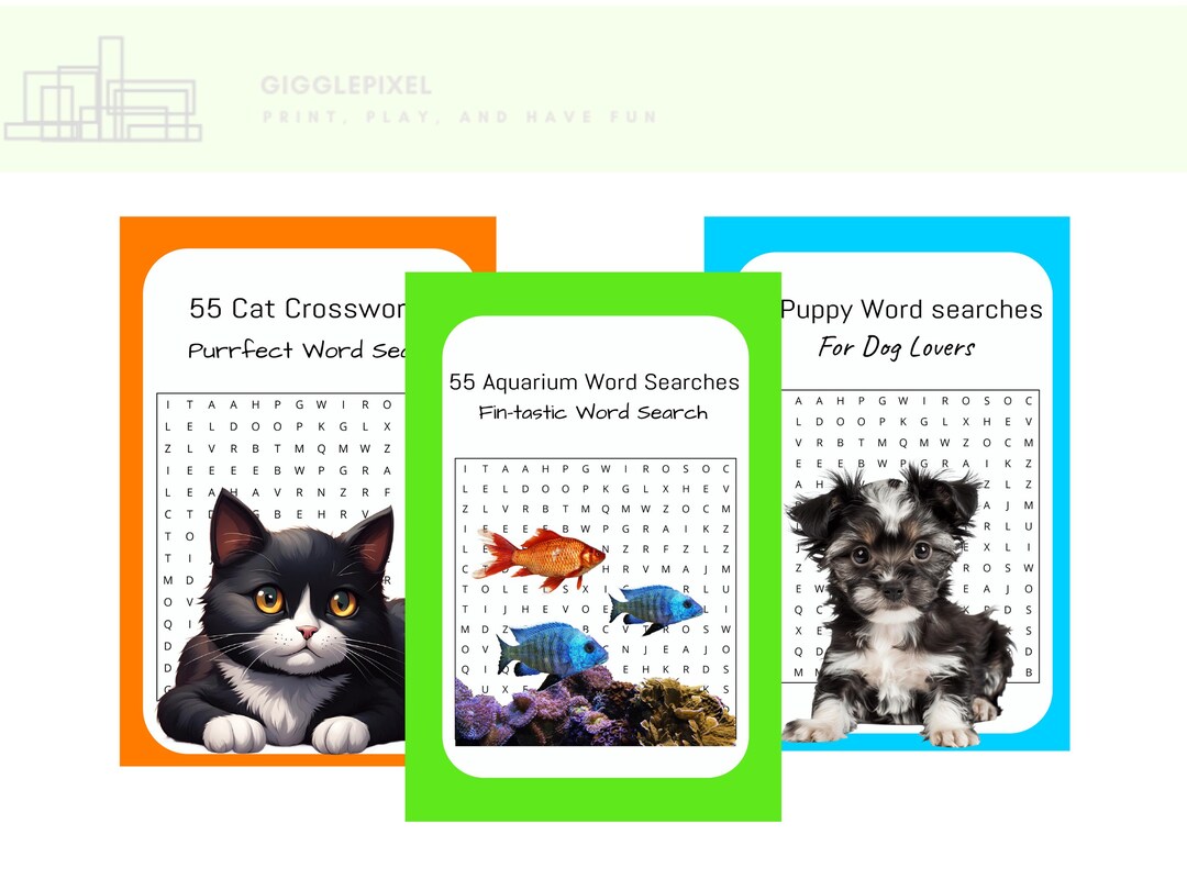 Over 150 Pet Word Search Puzzle Bundles - Printable PDF - Etsy