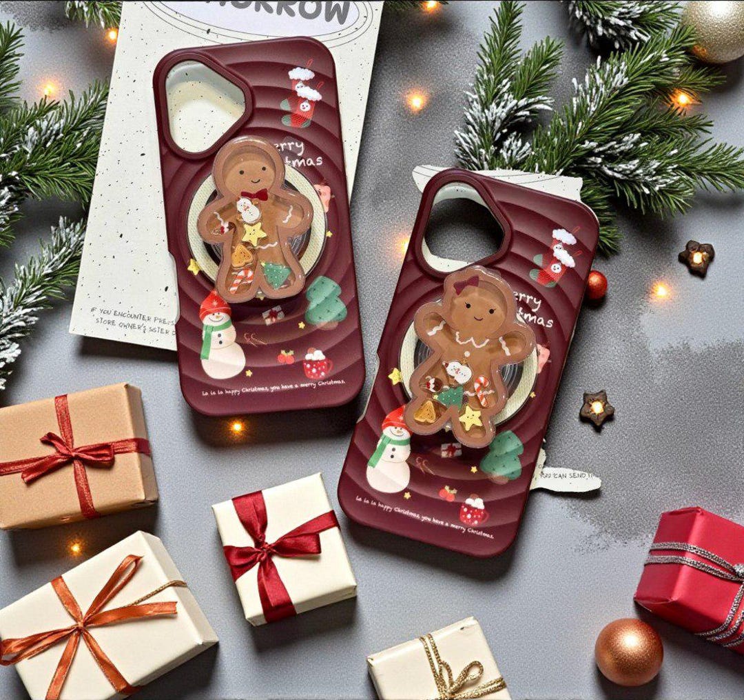 Gingerbread Man Christmas Phone Grip – Holiday Cheer, Acrylic Phone ...