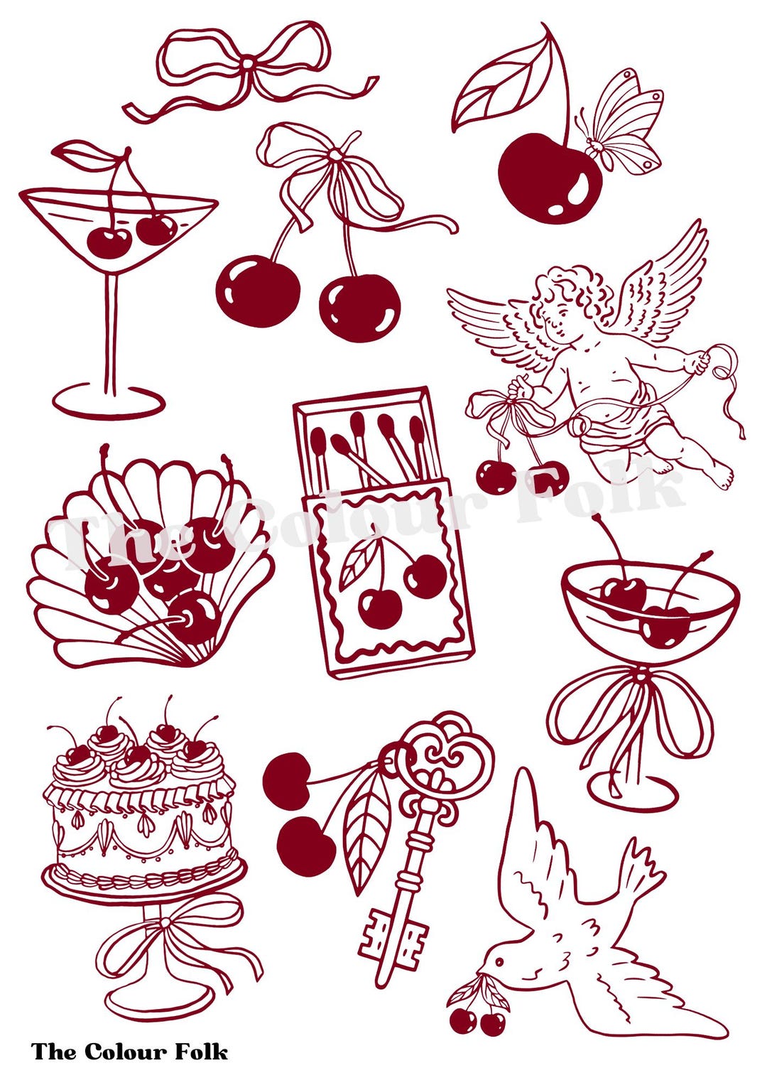 Coquette, Rococo - Colouring in Page for Adults - Designed by the ...