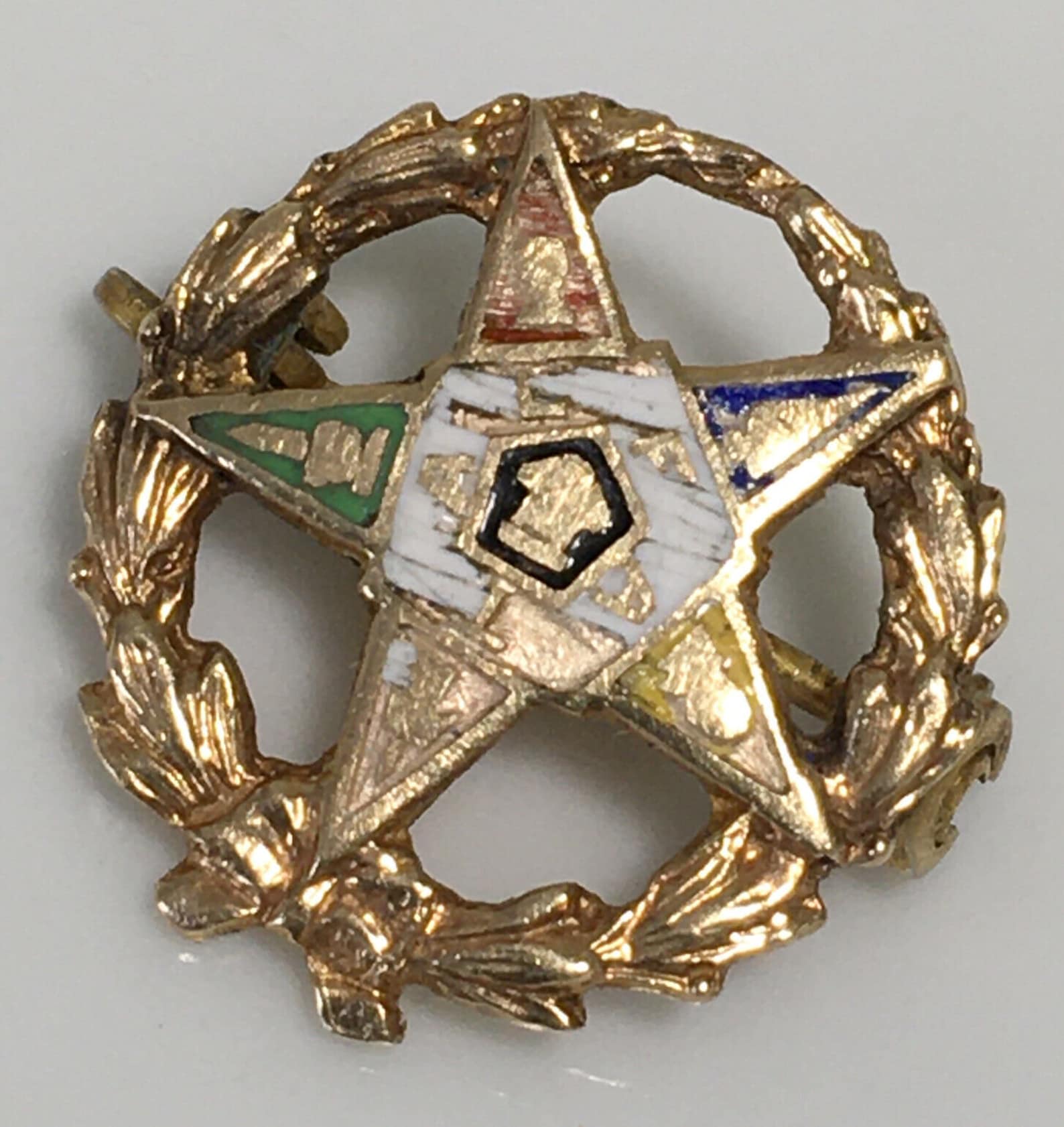 14K Yellow Gold "order of the Eastern Star" Pin Enameled Fraternal ...