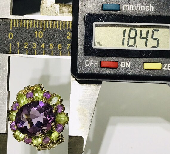 10K Gorgeous Vintage Solid Gold Cocktail 6 Carat Amet… - Gem