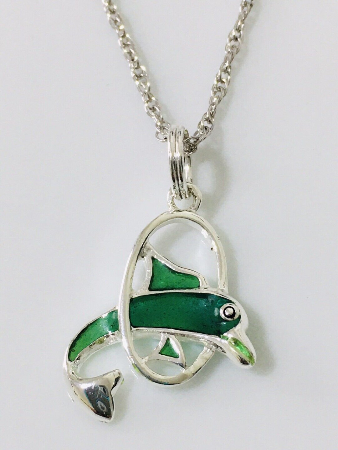 Vintage Dane-craft USA 925 Sterling Silver Necklace & Dolphin Pendant ...