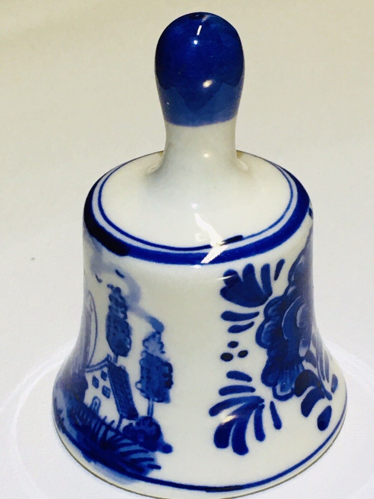 Vintage Delft Holland Porcelain Bell Floral Windmill Decor Scenery ...