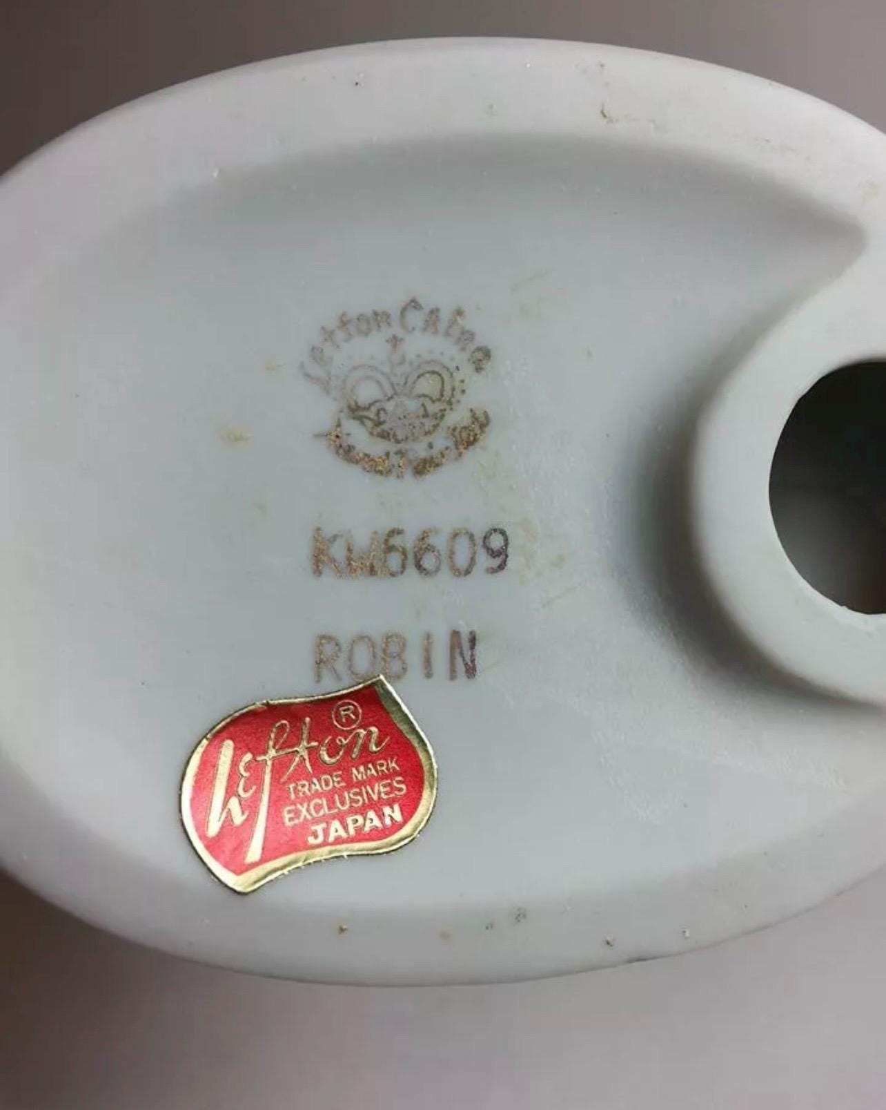 Vintage LEFTON China Hand Painted KW 6609 Robin Lefton Trade Mark ...