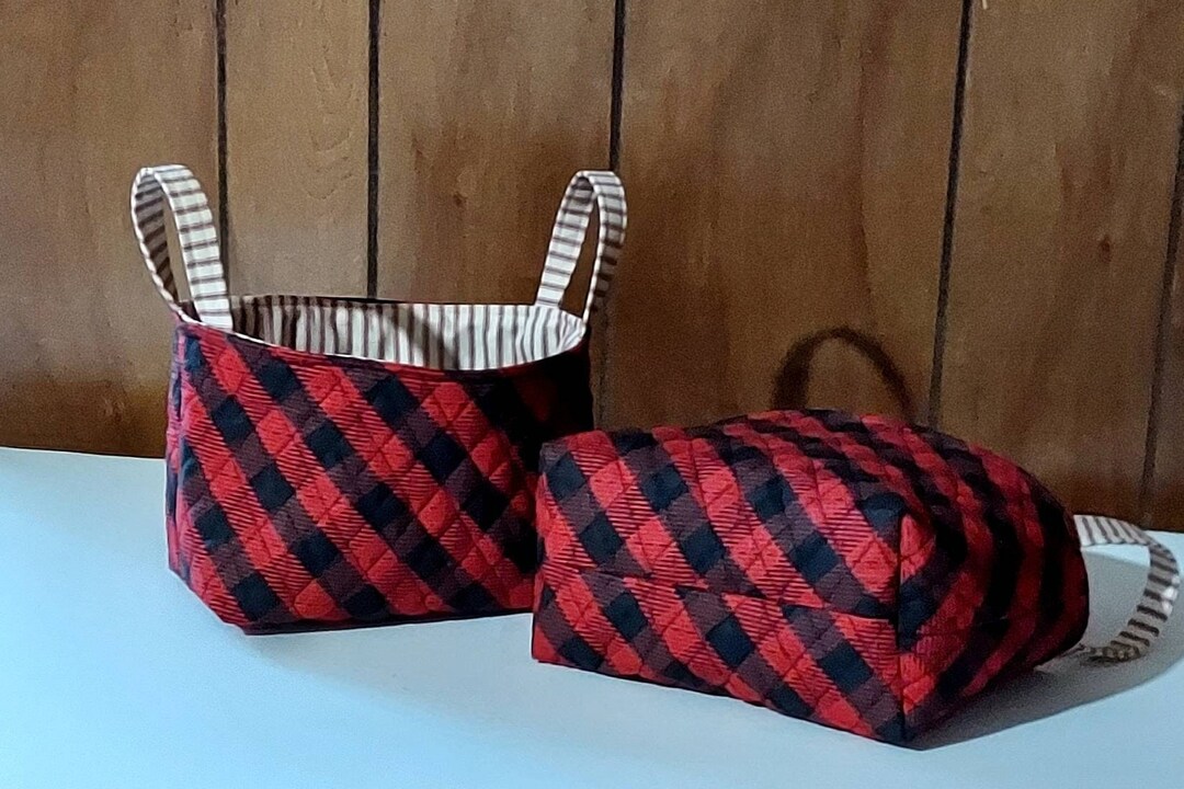 Handmade Fabric Baskets, Fabric Organizer, Fabric Bin, Storage Bins ...