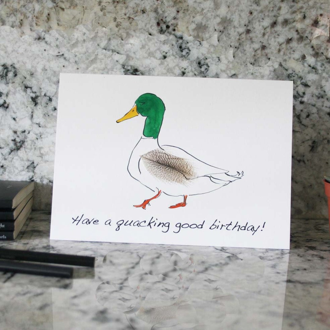 Happy Birthday Duck Cards Hand Finished With Feathers From Cluck Cluck ...