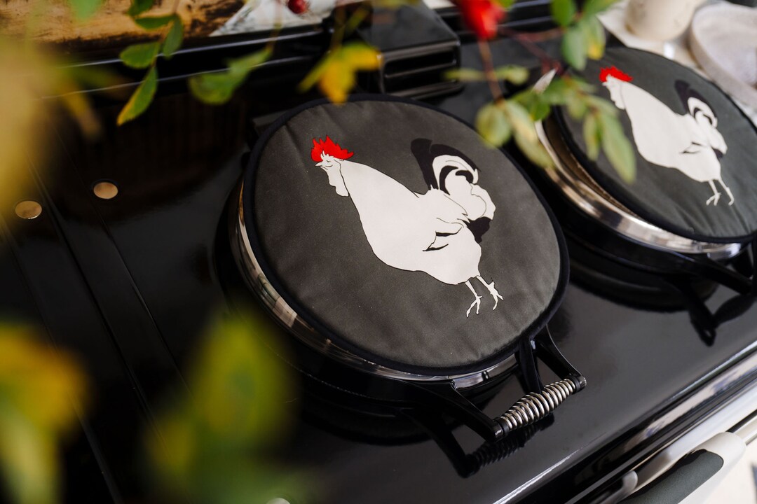 Aga Chef Pad Cover With Grey Hen Design Rooster Hob Cover - Etsy