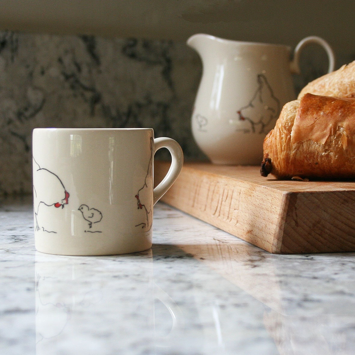 Espresso Cup With Hens and Chicks Design From Cluck Cluck - Etsy