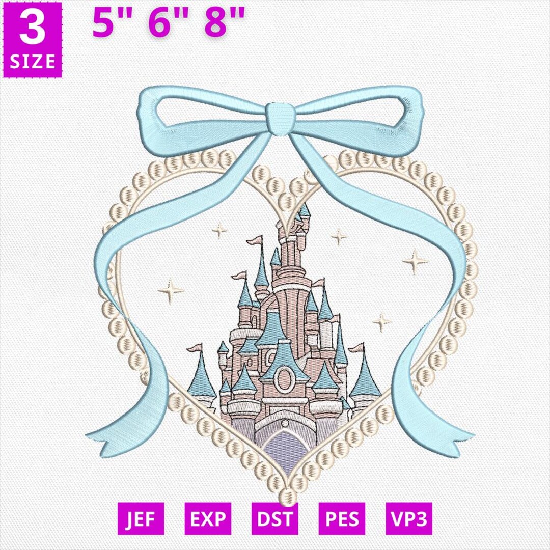 Magic Castle Embroidery Design, Princess Castle Embroidery Machine File ...