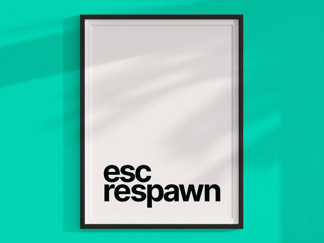 RESPAWN Poster | Gamer Reset Print | Fun Tech Art for Gamers - Etsy