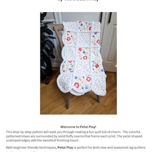 Scalloped Edge Rag Quilt Pattern – Petal Play, Baby to King Sizes (PDF ...