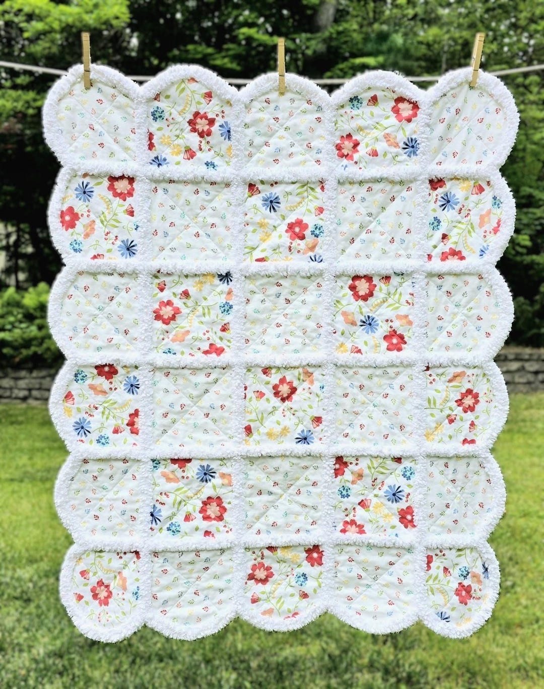Scalloped Edge Rag Quilt Pattern – Petal Play, Baby to King Sizes (PDF ...