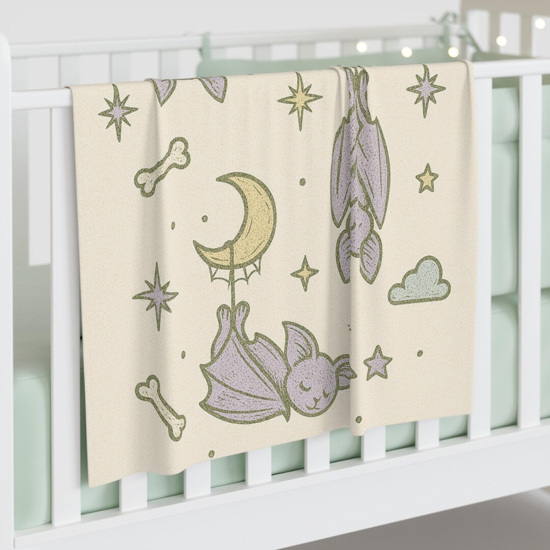 Goth Swaddle, Cute Bats and Moons, Cozy Kids Blanket, Halloween Gift ...