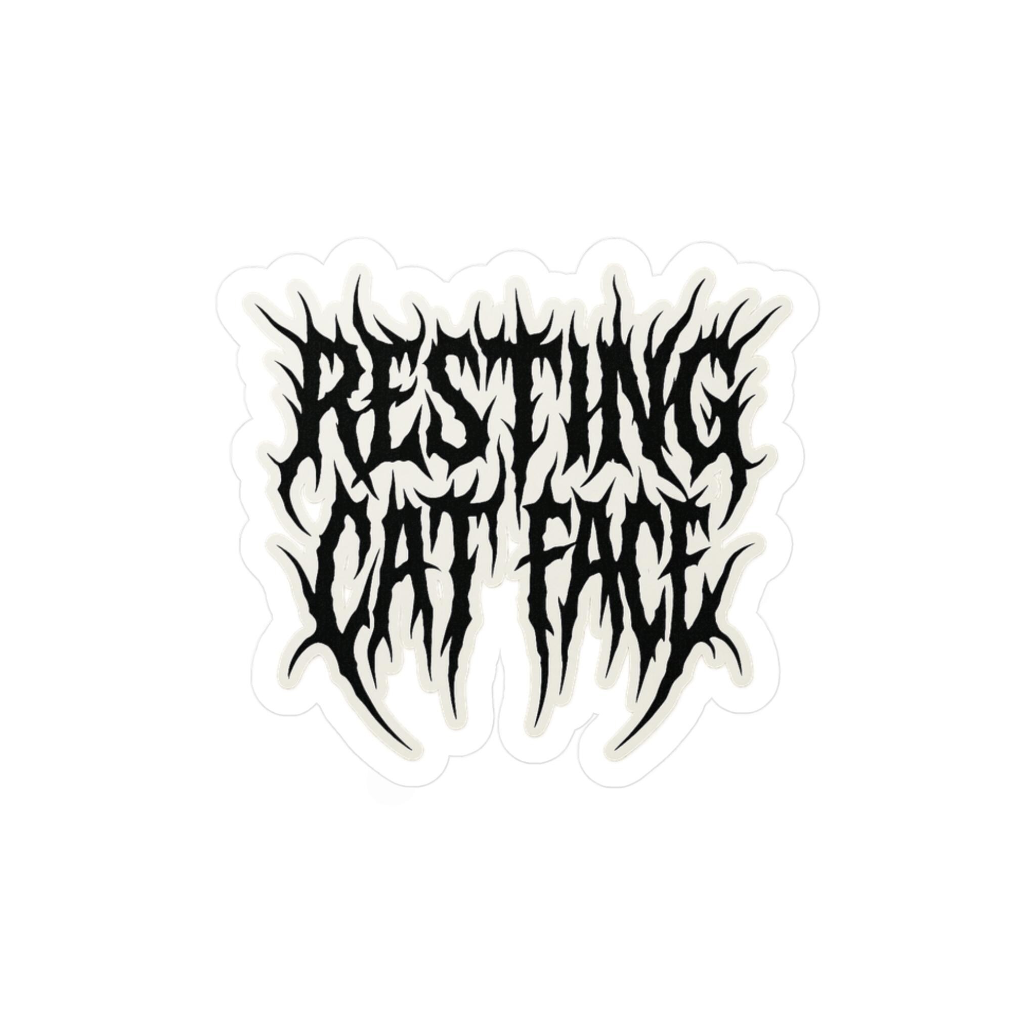 Resting Cat Face Kiss-cut Vinyl Decals, Funny Cat Stickers, Halloween ...