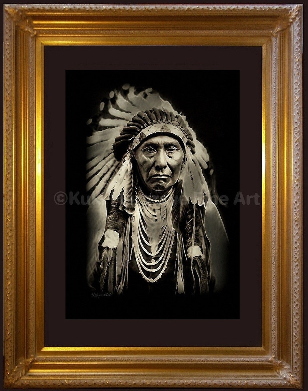 Vintage Wall Decor Chief Joseph Old West Portrait SIGNED PRINT - Etsy