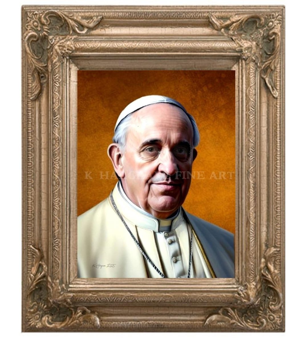 Pope Francis Portrait Wall Decor Giclee SIGNED PRINT From the Original ...