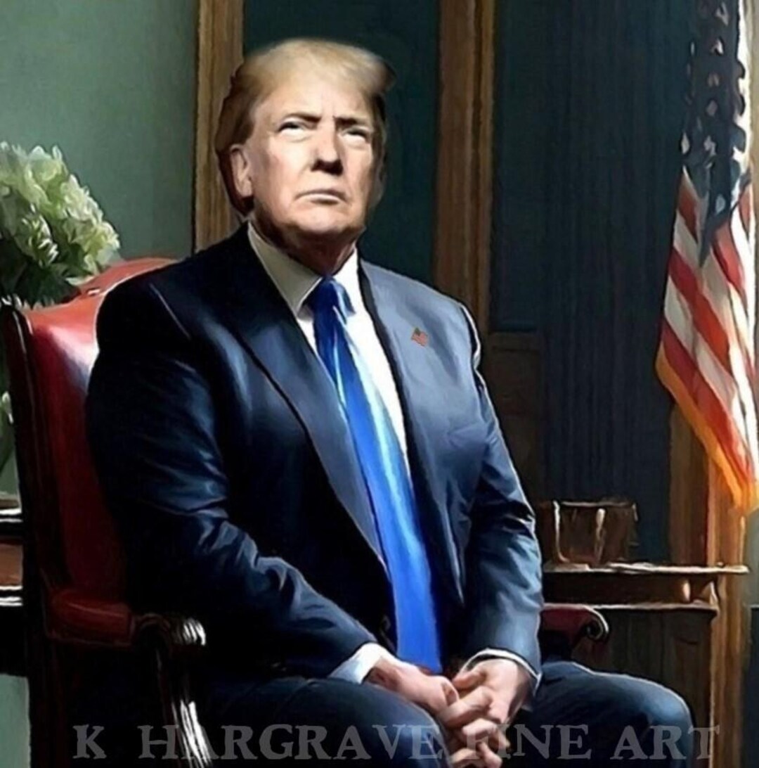 Donald Trump Fan Art Presidential Portrait Quiet Moment Washington ...