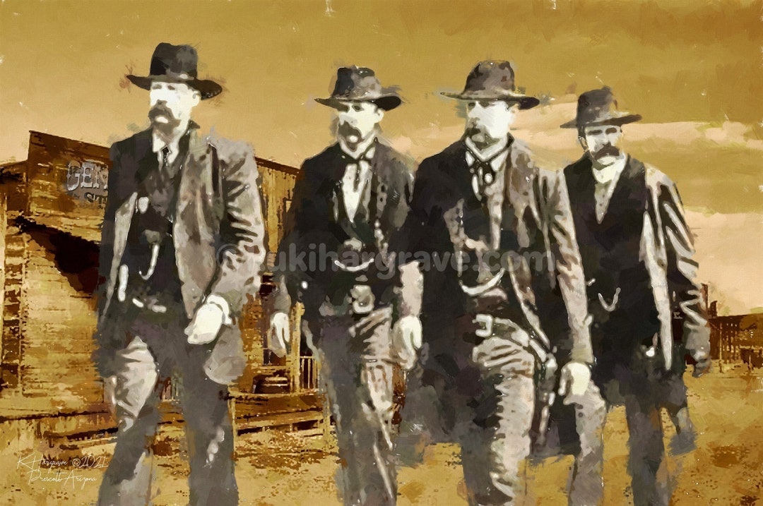 Doc Holliday & Earp Brothers Tombstone Print: Old Wild West Art - Etsy