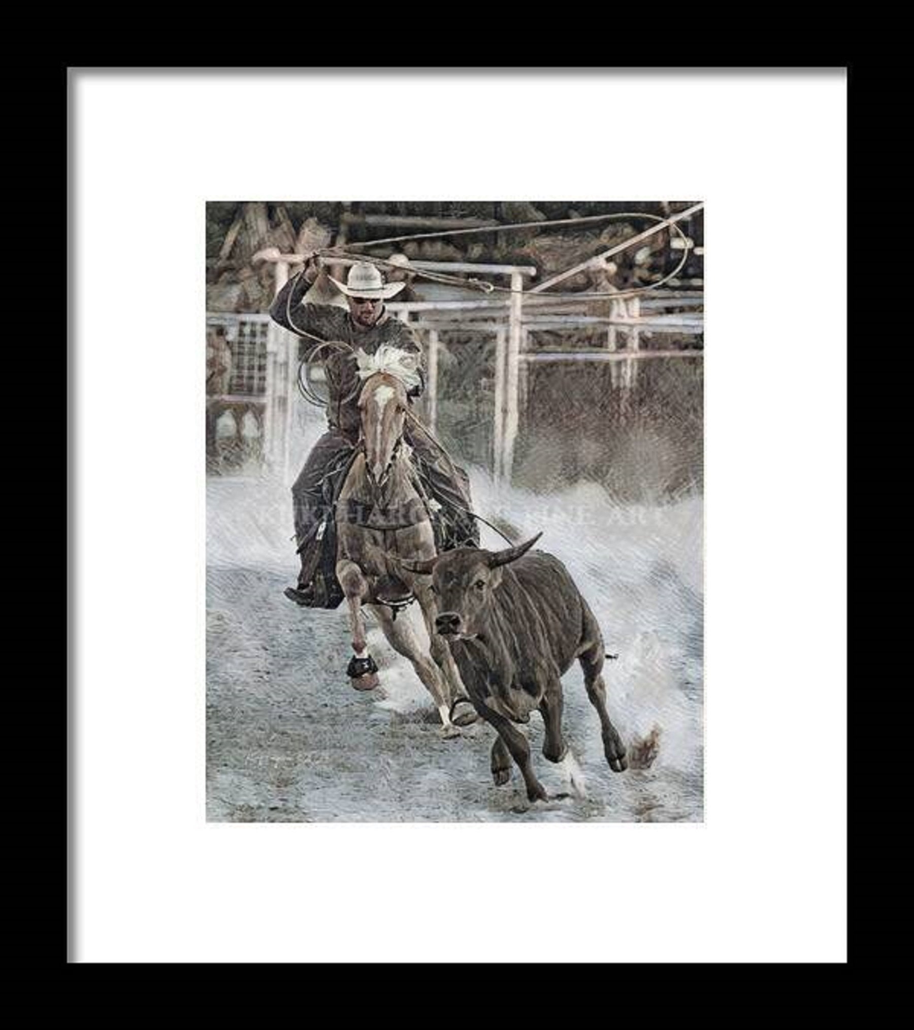 Vintage Wall Decor Wall Decorwall Decor Cowboy Calf Roping Western ...