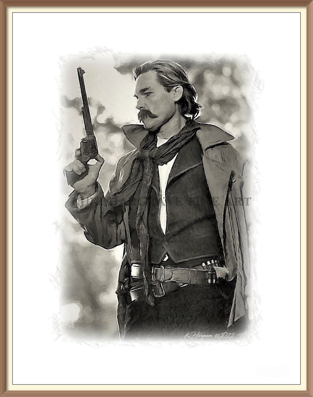 Wall Decor Wyatt Earp Gunfighter Portrait Old Wild Westtombstone Movie ...