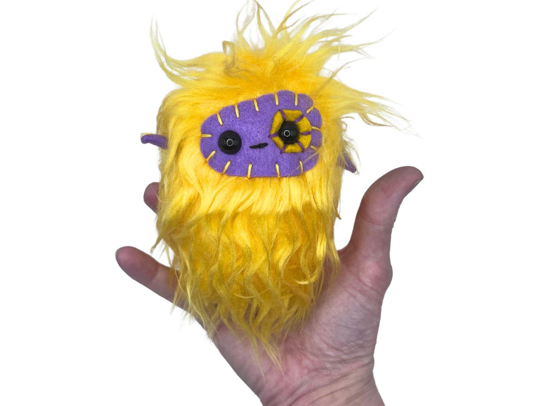 Super Cute Stuffed Animal Weird Little Toy Fluffy Plushies OOAK Yellow ...