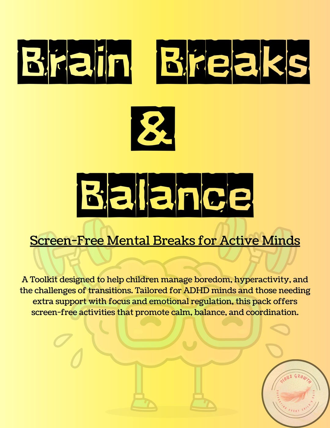 Mindful Brain Breaks Printable | ADHD & Focus Activities | Emotional ...