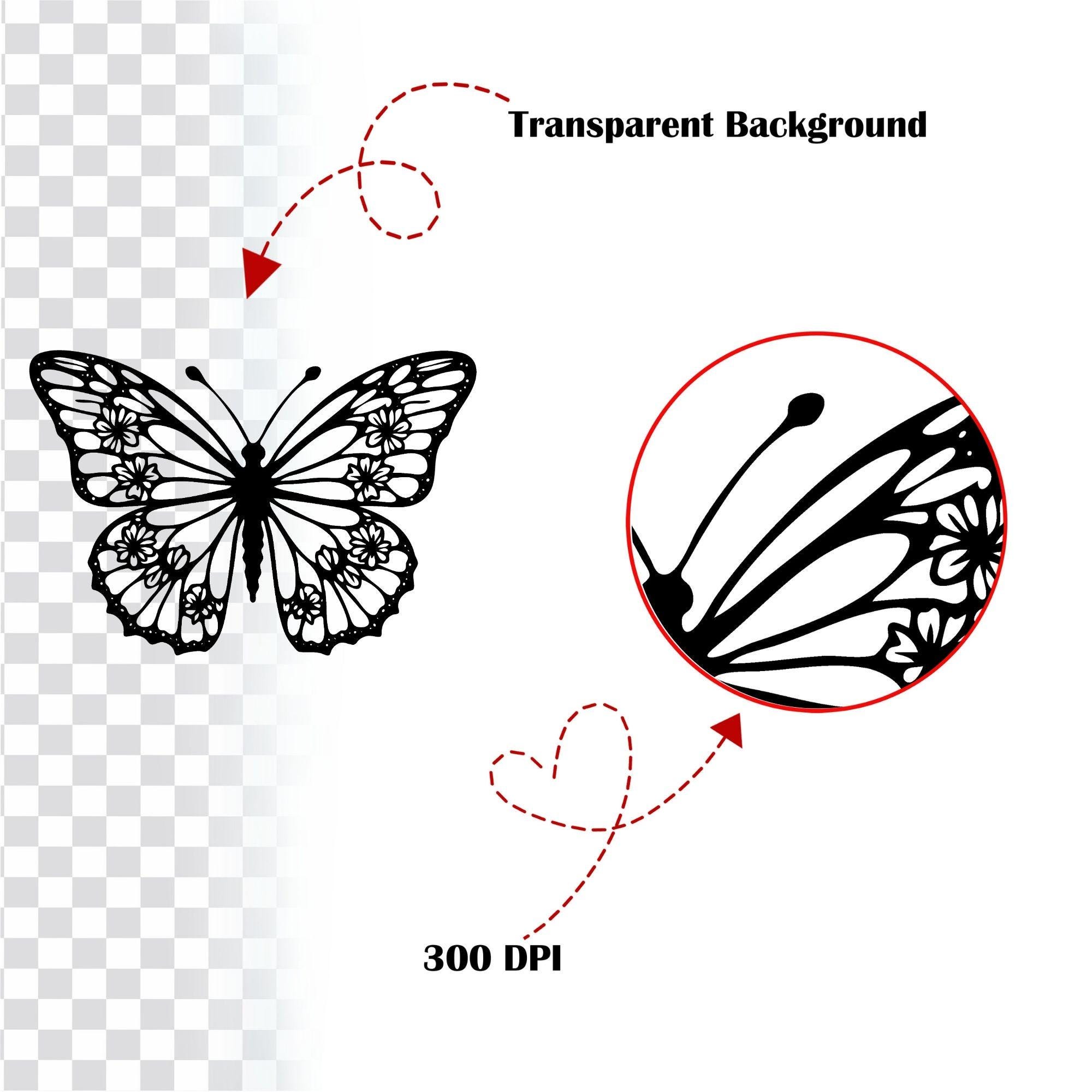Floral Butterfly Compositions Svg Png & Pdf Bundle for Cricut ...