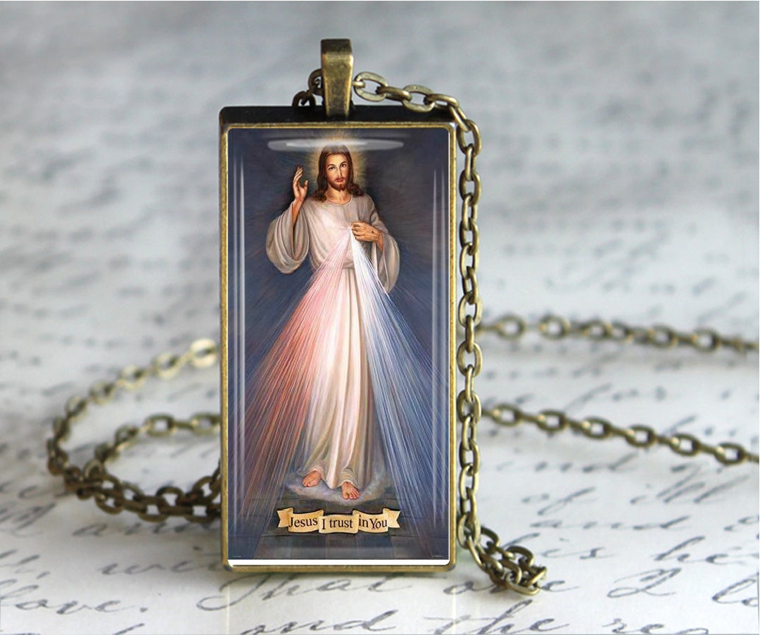 Divine Mercy Jewelry, Lord Jesus Christ Pendant Necklace, Catholic ...