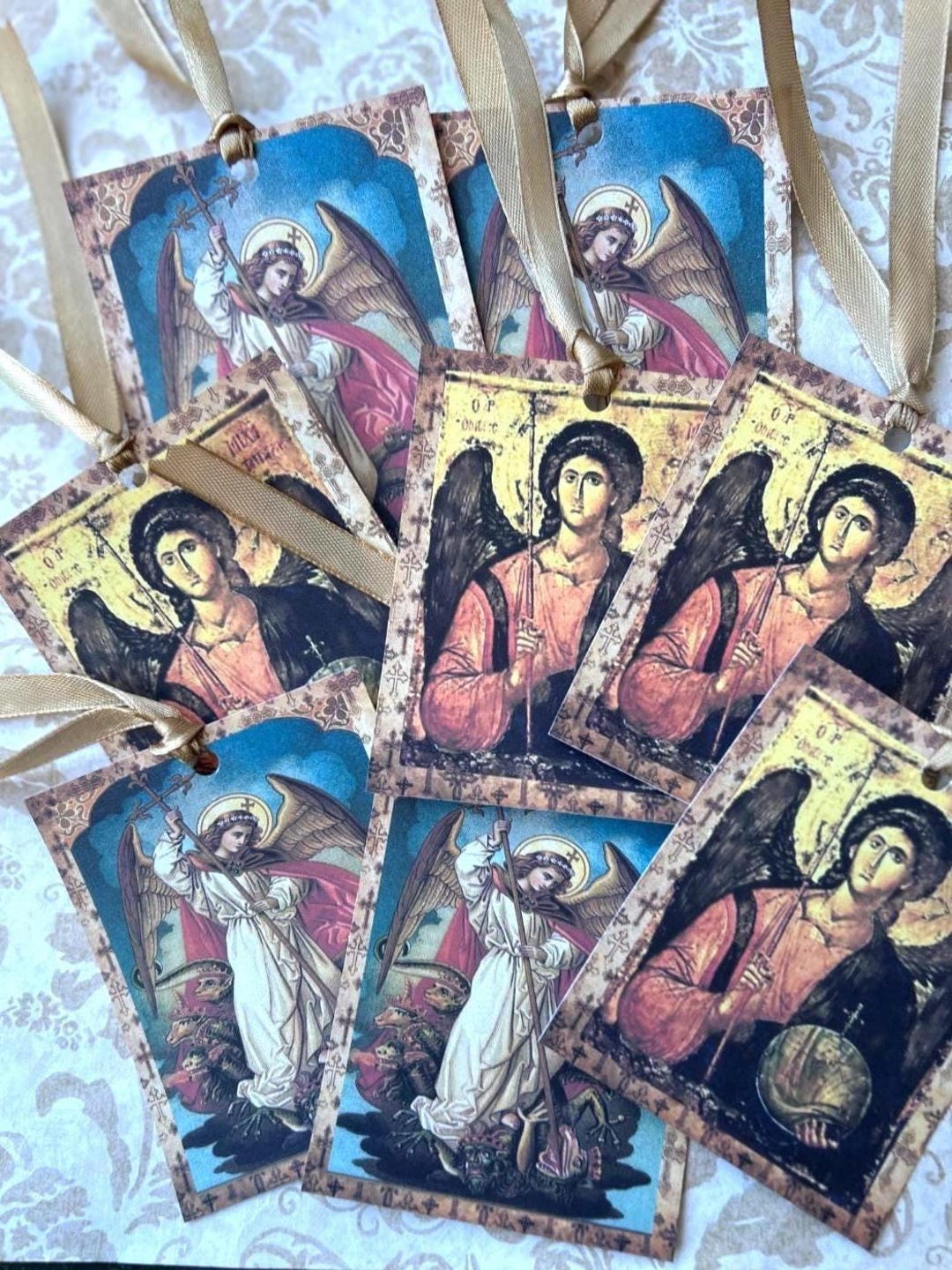 St Michael Archangel Icon Gift Tags, God's Warrior Stationary, Set 8 ...