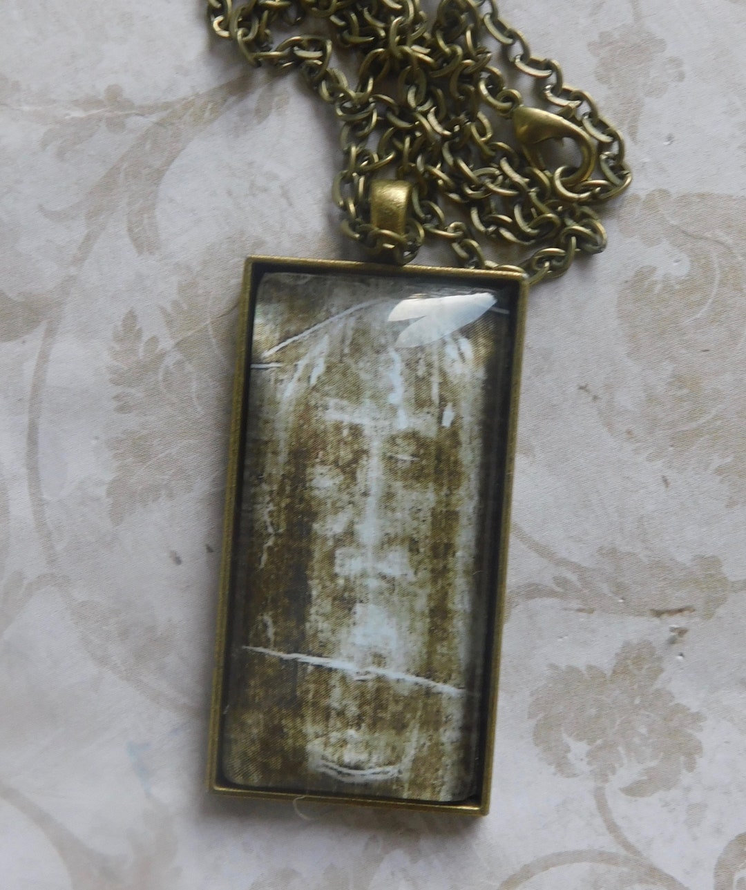 Shroud of Turin, Religious Glass Tile Pendant, Jesus Christ, Holy Face ...
