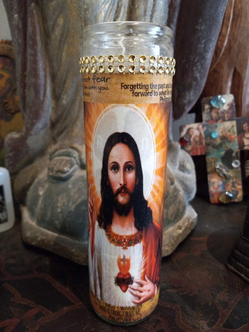 Sacred Heart Jesus Candle, Religious Catholic Pillar Candle, Altar ...