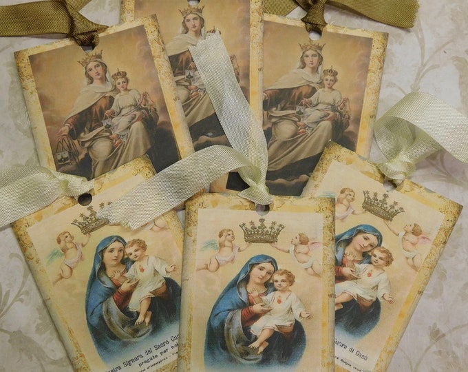 Religious Gift Tags Virgin Mary Tags Catholic Holy Card Gift - Etsy