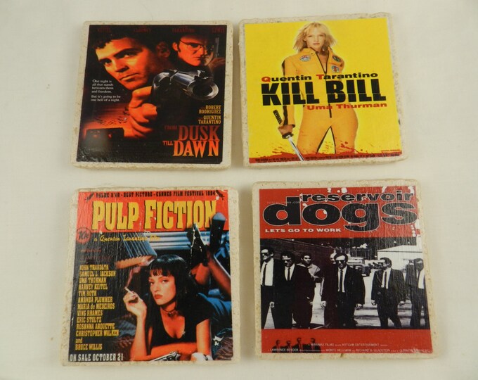 Quentin Tarantino Movie Poster Tile Drink Coasters - Etsy