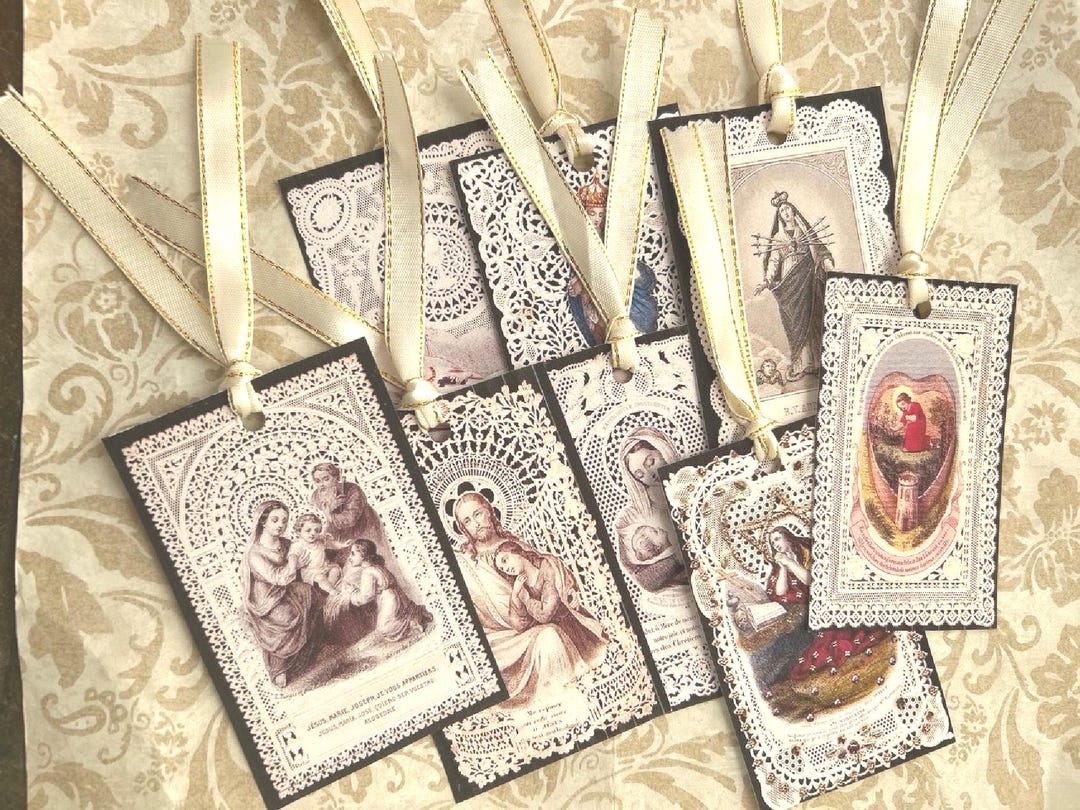 Vintage Prayer Cards, Religious Holy Card Gift Tags, Christmas Tags ...