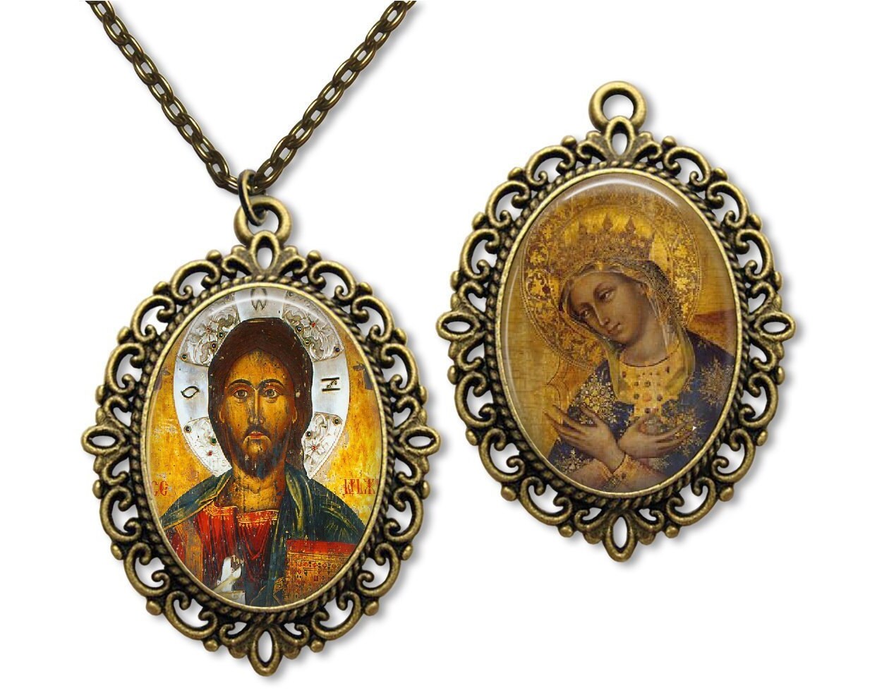 Russian Orthodox Jesus Christ Icon Pendant Virgin Mary - Etsy