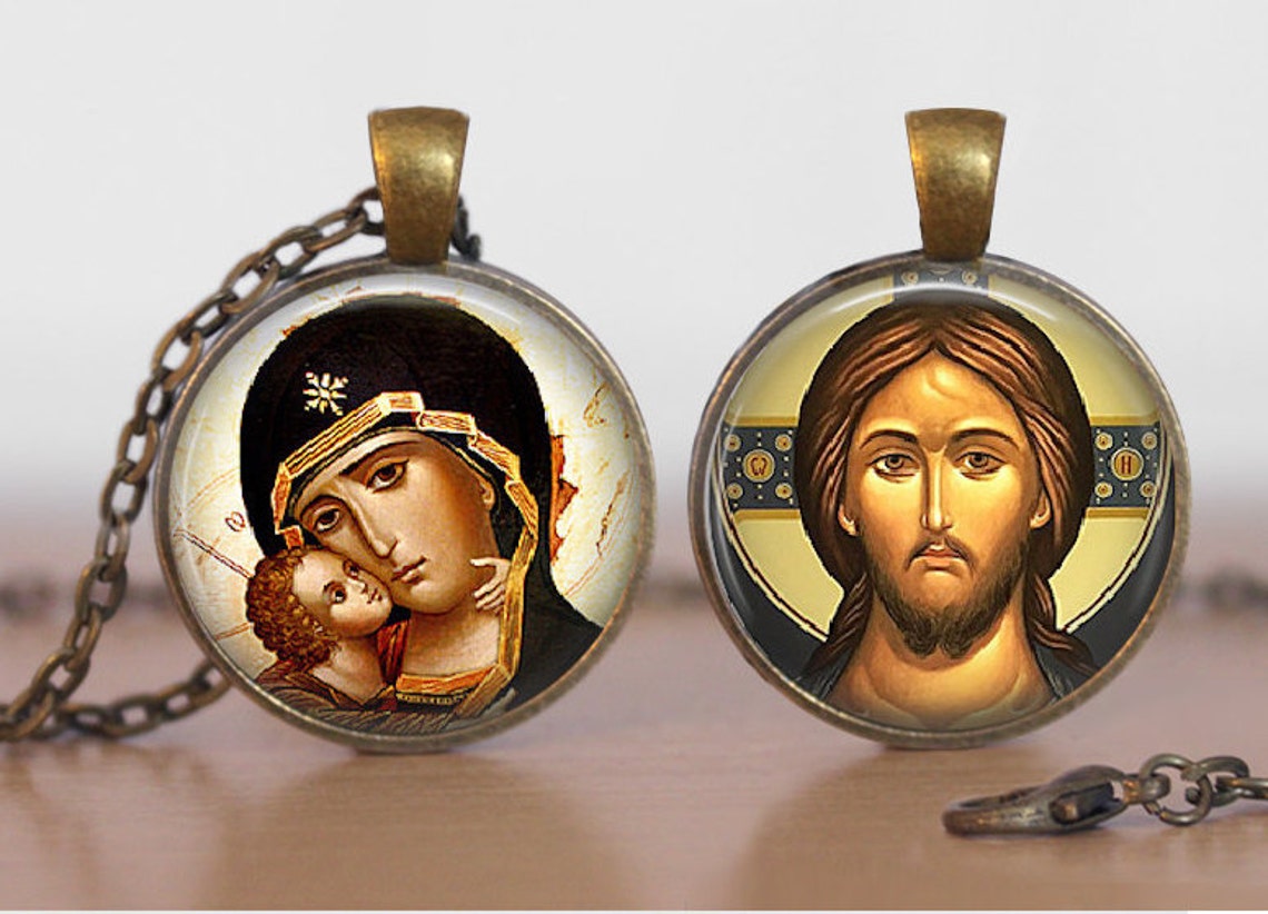 Orthodox Icon Pendant Necklace Russian Icon Necklace - Etsy