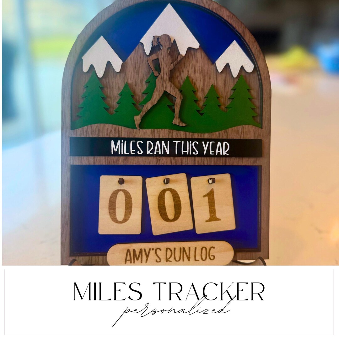 Custom Wooden Miles Tracker – Personalized Running, Walking, Hiking, or ...